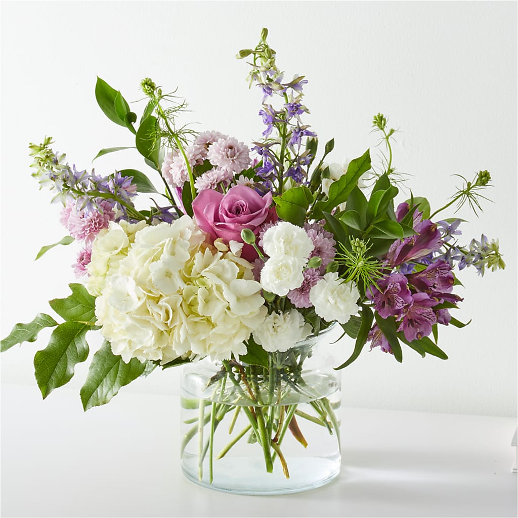 Violet Caress Bouquet – lavender, purple, white flower arrangement ...