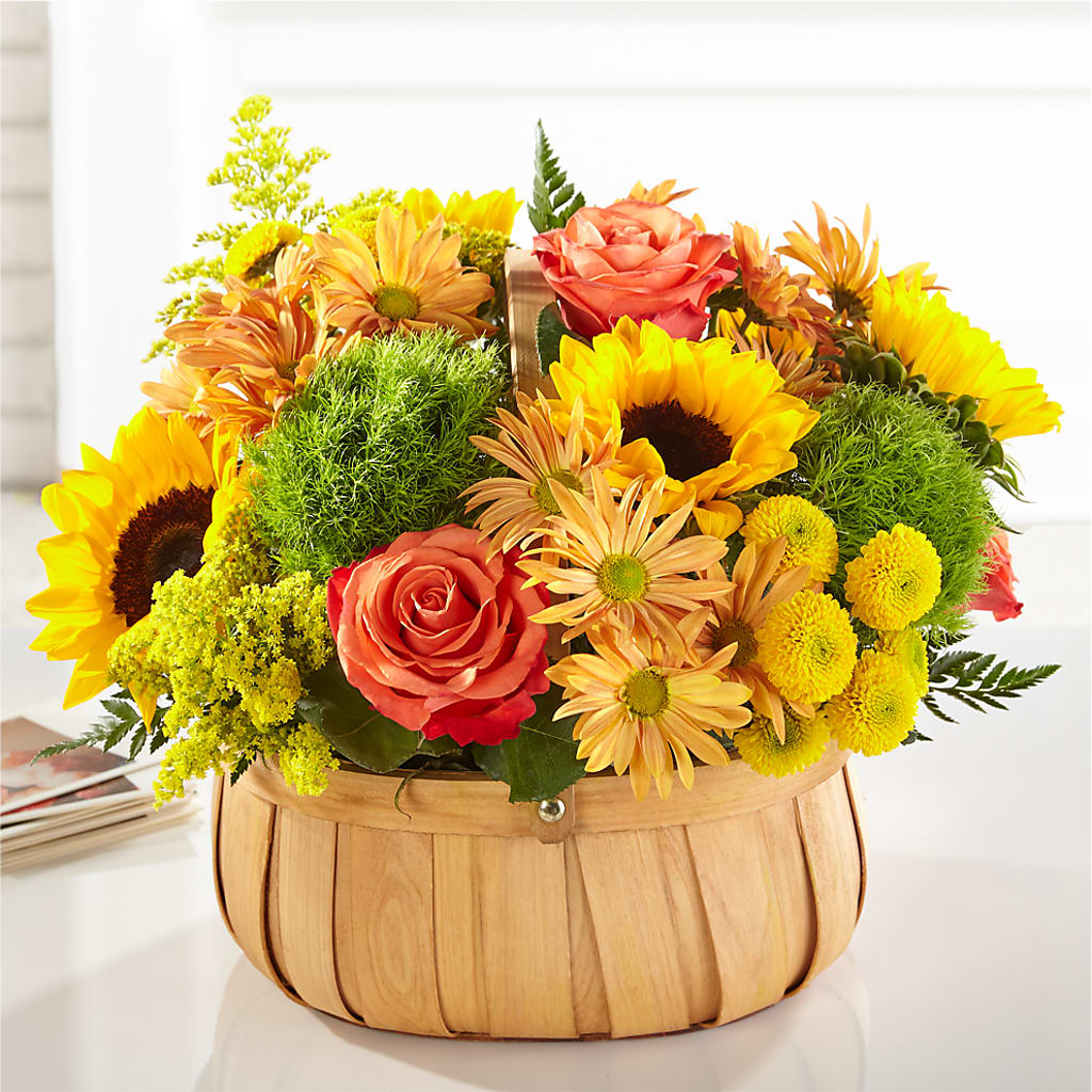 Harvest Sunflower Basket–Talia Flowers